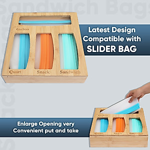Bag Storage Organizer for Drawer, Food Storage Bags Organizer Baggie Organizer Holders Dispenser for Kitchen Drawer, Suitable for Gallon, Sandwich & Snack Bags