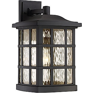Quoizel SNN8411K Stonington Outdoor Wall Sconce Lighting, 1-Light, 150 Watt, Mystic Black (17"H x 11"W)