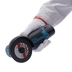 Mini Angle Grinder Mini Cordless Angle Grinder with Two Battery, Metal Cutter Machinefor Cutting Polishing Ceramic Tile Wood Stone Steel 500W 12V