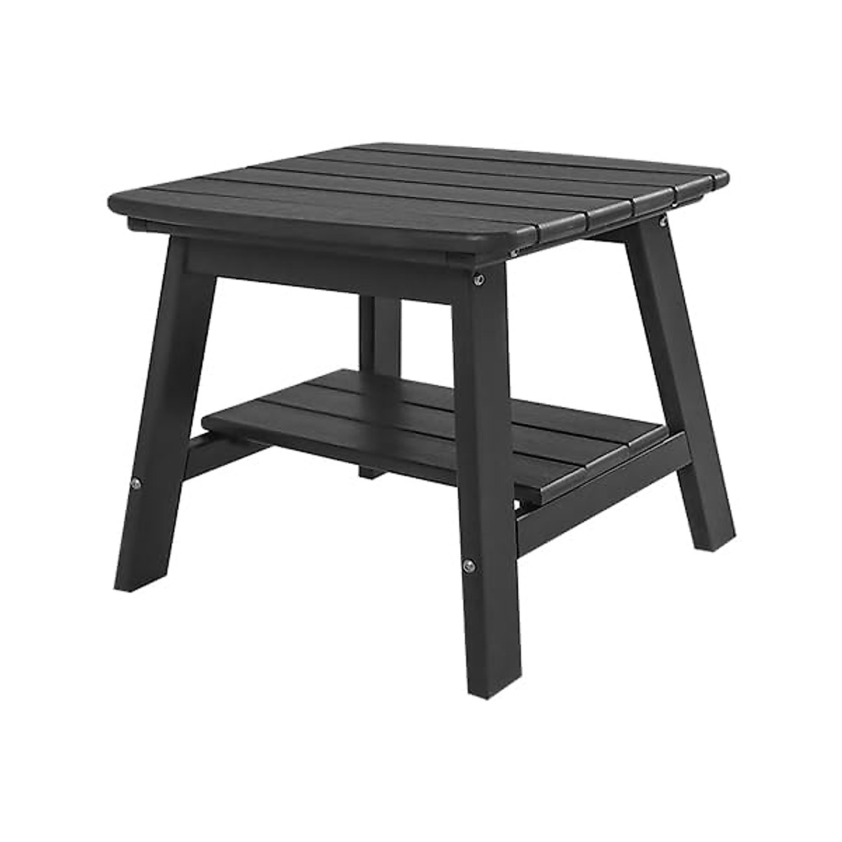 BIVODA Adirondack Table, 20 inch Outdoor Side Table with Storage Shelf, 2-Tier HDPE Patio End Table, Easy Maintenance & Weather Resistant, Modern Side Table for Living Room,Patio, Pool, Porch