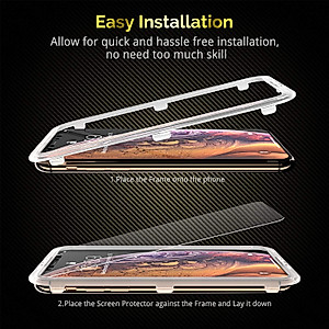 UNBREAKcable 3-Pack Screen Protector for iPhone X/iPhone XS/iPhone 11 Pro 5.8", 9H Premium Tempered Glass Screen Protector for iPhone X/iPhone XS/iPhone 11 Pro [Easy Install, No Bubble, Anti-Scratch]