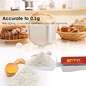 ERYUE Spoon Scale, Digital Spoon Scale Electronic Measuring Spoon Scale Household Kitchen Spoon Scale Food Scale with Tare Function Capacity 0.05g to 500g Support Unit g/oz/gn/ct/