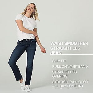 Riders by Lee Indigo Women's Pull-On Waist Smoother Straight-Leg Jean,Mid Shade,10