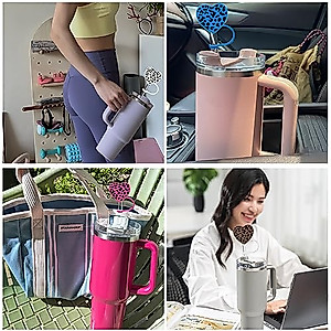 10mm Straw Cover for Stanley 40oz & 30oz Tumbler, Amreich Straw Covers Straw Topper Heart Design Silicon Straw Cap Straw Tips Lids Cute Straw Protector Straw Decorations