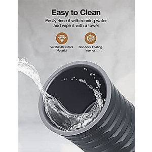 RATRSO Milk Frother, Electric Milk Steamer Soft Foam Maker with Two Whisks for Frothing and Heating Milk, 4 IN 1 Multifunction for Hot & Cold Froth, Automatic off & Easy Cleaning