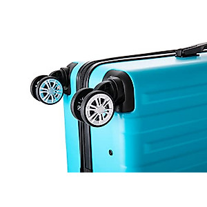 Rockland Paris Hardside Luggage with Spinner Wheels, Turquoise, 3-Piece Set (20/24/28)