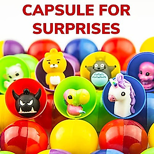 Vending Machine Capsules in Bulk - 50 Pcs Toy Capsules - Assorted Colors 1.3 Inches Oval Plastic Capsules - Prize Container Vending Capsule - Plastic Party Favor Containers