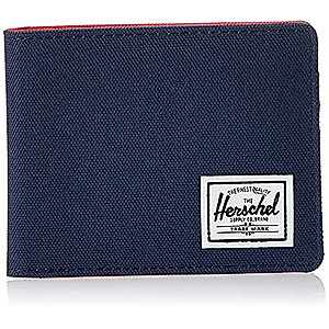 Herschel unisex adult Roy Rfid Bi Fold Wallet, Navy/Red, One Size US