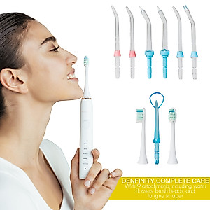 Denfinity Electric Toothbrush with Water Flosser Combo White Multifunction Sonic Irrigator