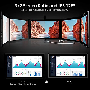 EVICIV Portable Monitor Touchscreen, 12.3” Touchscreen Display 1920x1280, 1200:1, 100% sRGB, 300 Nits Brightness Ultrawide IPS Portable Computer Monitor for Laptop/Gaming/Raspb Pi/Phone