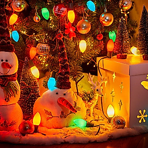 Brightown 25 Pack Multicolor C9 LED Christmas Light Bulbs, Colored Plastic C9 Shatterproof LED Bulbs Replacement for Christmas String Lights, E17 Intermediate Base, Commercial Dimmable Holiday Bulbs