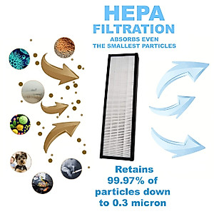 HQRP HEPA Filter B w/ 4-Pack Carbon Filters compatible with GermGuardian AC4800 AC4820 AC4900CA AC4825 AC4850PT; parts FLT4825 FLT4850PT FLT22CB4 Replacement
