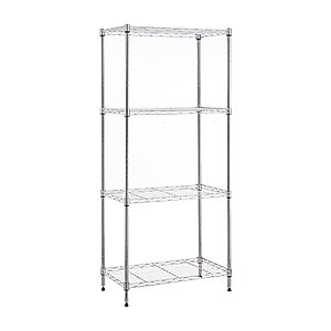 MZG Steel Heavy Duty 4-Tier Utility Shelving Unit Steel Organizer Wire Rack for Home,Kitchen,Office (24-in W x 14-in D x 53-in H)