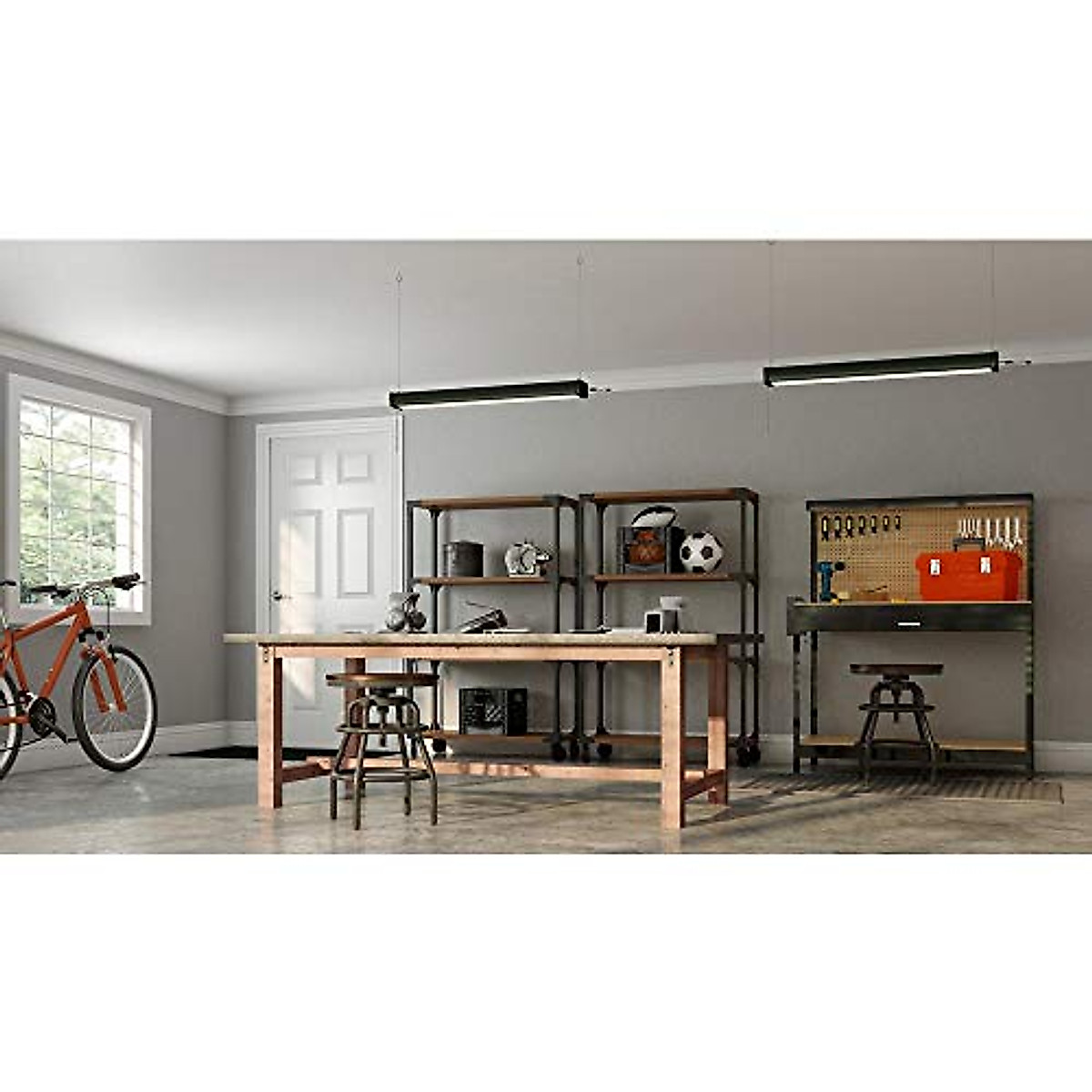 Commercial Electric 3 ft. LED Black Shop Light