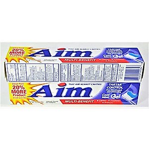 Aim Tartar Control Anticavity Fluoride Toothpaste Gel - 5.5 Ounce (Pack of 2)