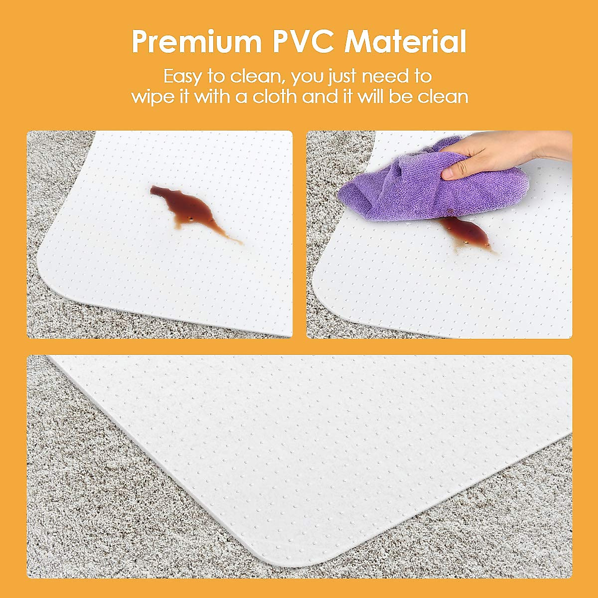 Chair Mat for Carpeted Floor, 36 x 48 inches, Premium Material Chair Mat with Lip, Easy Glide Transparent Mats for Chairs, Good for Desks, Floor Mats for Office