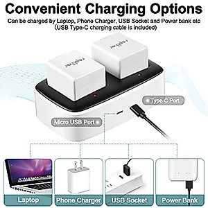 Rapthor 2560mAh Replacement Battery Compatible with Arlo Pro/Pro 2 Rechargeable with Charger Station for Arlo Pro/Pro 2 Camera (2 Batteries+1 Charger)