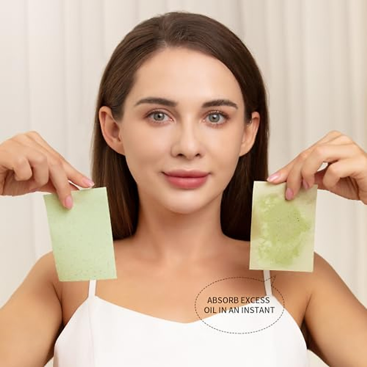 Teenitor 400 Counts Oil Blotting Sheets for Face, Green Tea Oil Absorbing Sheets Blotting Paper for Oily Skin, Oil Absorbent Pads Face Oil Wipes Oil Sheets for Women, Oil Control Film Large 10cmx7cm