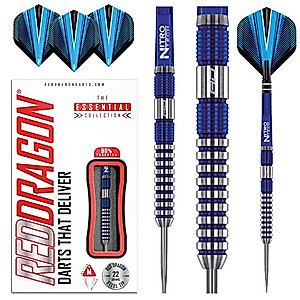 RED DRAGON Polaris: 22 gram Tungsten Professional Darts Set with Flights and Nitrotech Shafts (Stems)