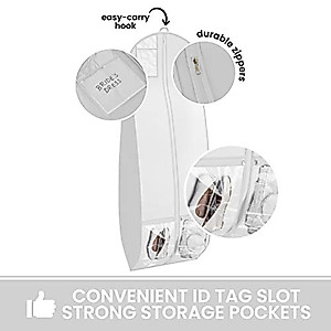 Wedding Dress Garment Bag 16 inch Gusset, with Shoe Pockets and Handle Durable, Rip and Water Resistant Material Large Size Clear Vinyl Pouch for Labeling
