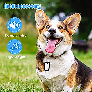 16Pcs Dog Tag Silencer with Chain, Silicone Dog Tag Silencer for Pet Collar, Rectangle Dog Tags to Reduce Noise