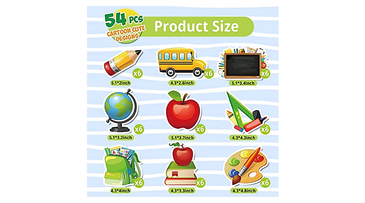 Lovhome 54-Piece Back to School Cutouts for Classrooms
