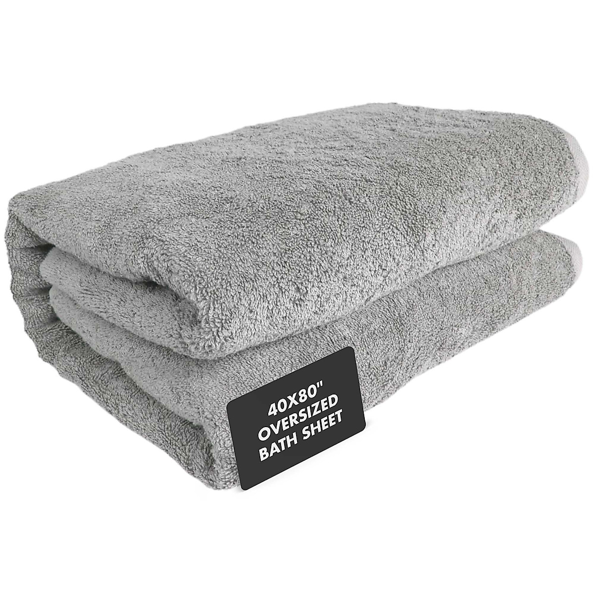 SALBAKOS - Turkish Bath Sheet - Luxury & Quick Dry Bath Sheet Made with 100% Turkish Cotton, Absorbent & Ultra Comfy Sheets for Hotels & Spa | 40"x80" (Silver)