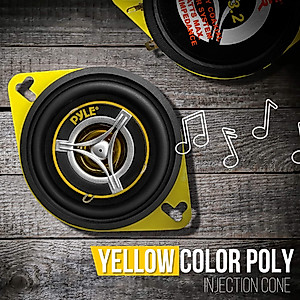 Pyle Car Two Way Speaker System - Pro 3.5 Inch 120 Watt 4 Ohm Mid Tweeter Component Audio Sound Speakers For Car Stereo w/ 20 Oz Magnet Structure, 1.65” Mount Depth Fits Standard OEM - Pyle PLG3.2