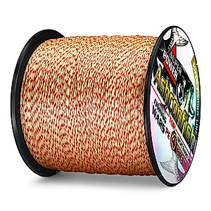 Ashconfish Braided Fishing Line- 4 Strands Super Strong PE Fishing Wire Heavy Tensile for Saltwater & Freshwater Fishing -Abrasion Resistant - Zero Stretch- 300M/328Yds 15LB Red and Yellow