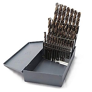 Topline Drill Bit Set M42 Cobalt Fractional 1/16-1/2" 29pcs Huot Index