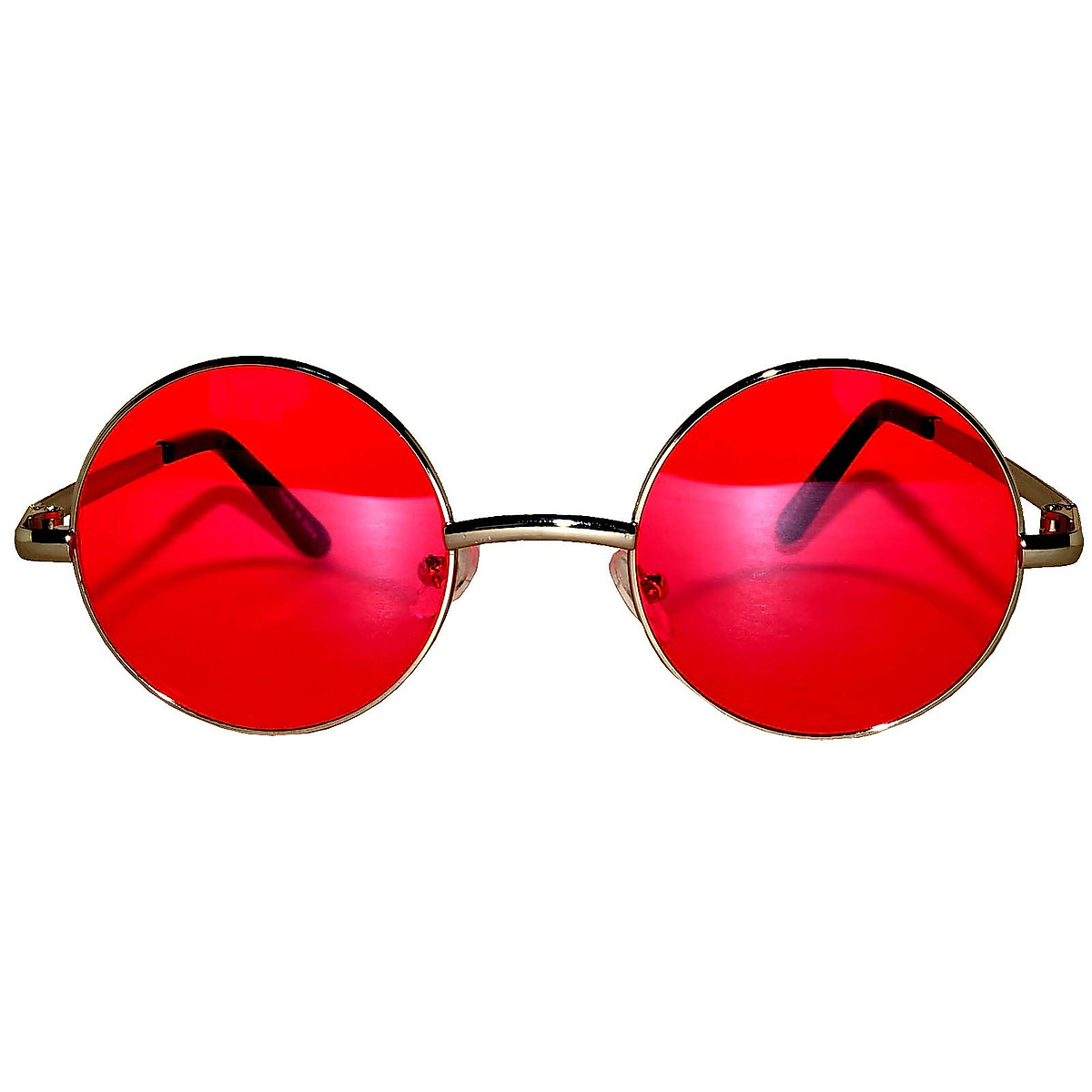 Round Retro Vintage Sunglasses Metal Frame Red Smoke Yellow 3 Pairs OWL