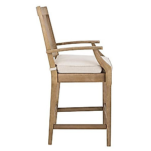 Safavieh Couture Patio Collection San Salvador Natural and White 25-inch Bar Stool (Set of 2)