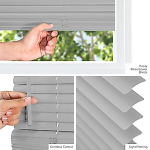 CHICOLOGY Blinds for Windows , Mini Blinds , Window Blinds , Door Blinds , Blinds & Shades , Camper Blinds , Mini Blinds for Windows , Horizontal Window Blinds , Gloss Gray, 48"W X 48"H