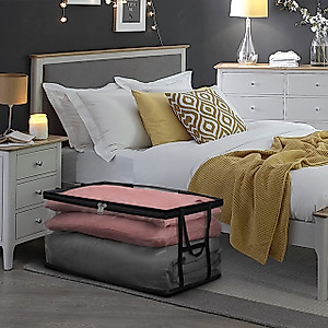 Covers & all Clear Storage Bag, 90 litres Large size, Heavy Duty 20 mil Clear PVC fabric, Multi-purpose Organizer with zipper and handles (23”L x 17"W x 14"H, Pack of 6)