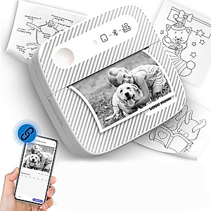 Bluetooth Thermal Shipping Label Printer, Portable Wireless Thermal Printer, Photo Sticker Printer, Support multiple devices, Portable Printers for Storage, School, Office, Home Use, Print Size 2.24in