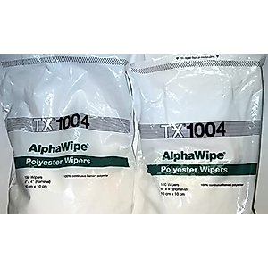 Texwipe TX1004 AlphaWipe 100% Continuous-Filament Polyester 4 x 4 300/Bag