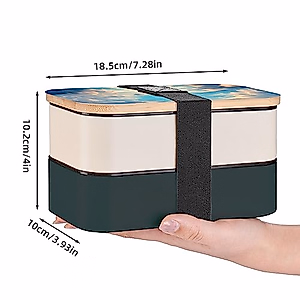 Cloudy Sky Adult Lunch Box, Bento Box, With Cutlery Set Of 3, 2 Compartments, Rectangular, Lunch Box For Adults