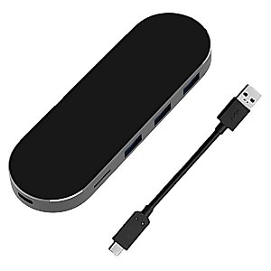 Gojiny 7-in-1 Type-C Hub USB Docking Station Adapter with 3 USB 3.0 Port Memory Card Reader for PC Laptop