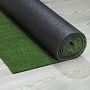 Sweethome Meadowland Collection Indoor and Outdoor Green Artificial Grass Turf Runner Rug 2'7" X 9'10" Green Artificial Grass/Pet mat with Rubber Backed