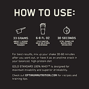 Optimum Nutrition Gold Standard 100% Whey Protein Powder, Double Rich Chocolate 2 Pound (Packaging May Vary)