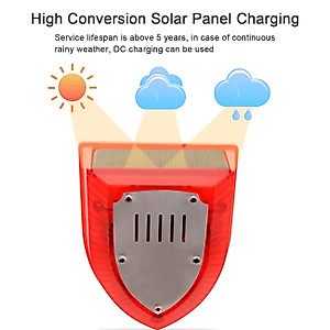 Burglar/Anti-Intrusion Trip Alarm, Solar Outdoor Indoor Sound and Light Siren, 129dB DIY Home/Camping/Portable Security Alarm for Deter intruders, Security Arming,etc. 328 Ft Pull Wire Magnetic Switch