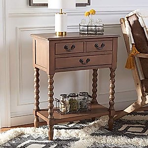 SAFAVIEH Home Collection Athena Brown 3-Drawer Console Table