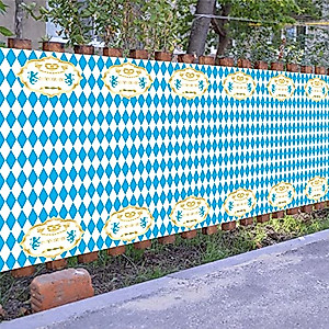 UOMNICUE Oktoberfest Tablecloth, 3Pcs Oktoberfest Disposable Table Cloth with Gold Oktoberfest Welcome Print Oktoberfest Waterproof Tablecover Banner for Oktoberfest Party Decorations 108 X 54 Inch