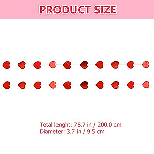 Gadpiparty 2 Sets Red Heart Paper Garland Love Heart Banner Garland Wedding Love Hanging Garlands Anniversary Streamer Banner for Valentines Day Hanging Decorations