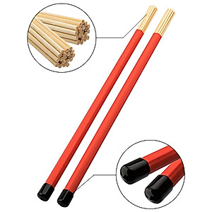 Tbrand Drum Sticks 1 Pair 5A Maple Wood Drum Sticks,1 Pair Retractable Drum Wire Brushes and 1 Pair Rods Drum Brushes set for Kids, Adults, Rock Band, Jazz Folk Students with Portable Storage Bag