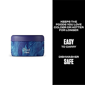 S'well S'nack Stainless Steel Food Container, 10 Oz, Azure Forest, Double-Layered Insulated Bowls, BPA-Free