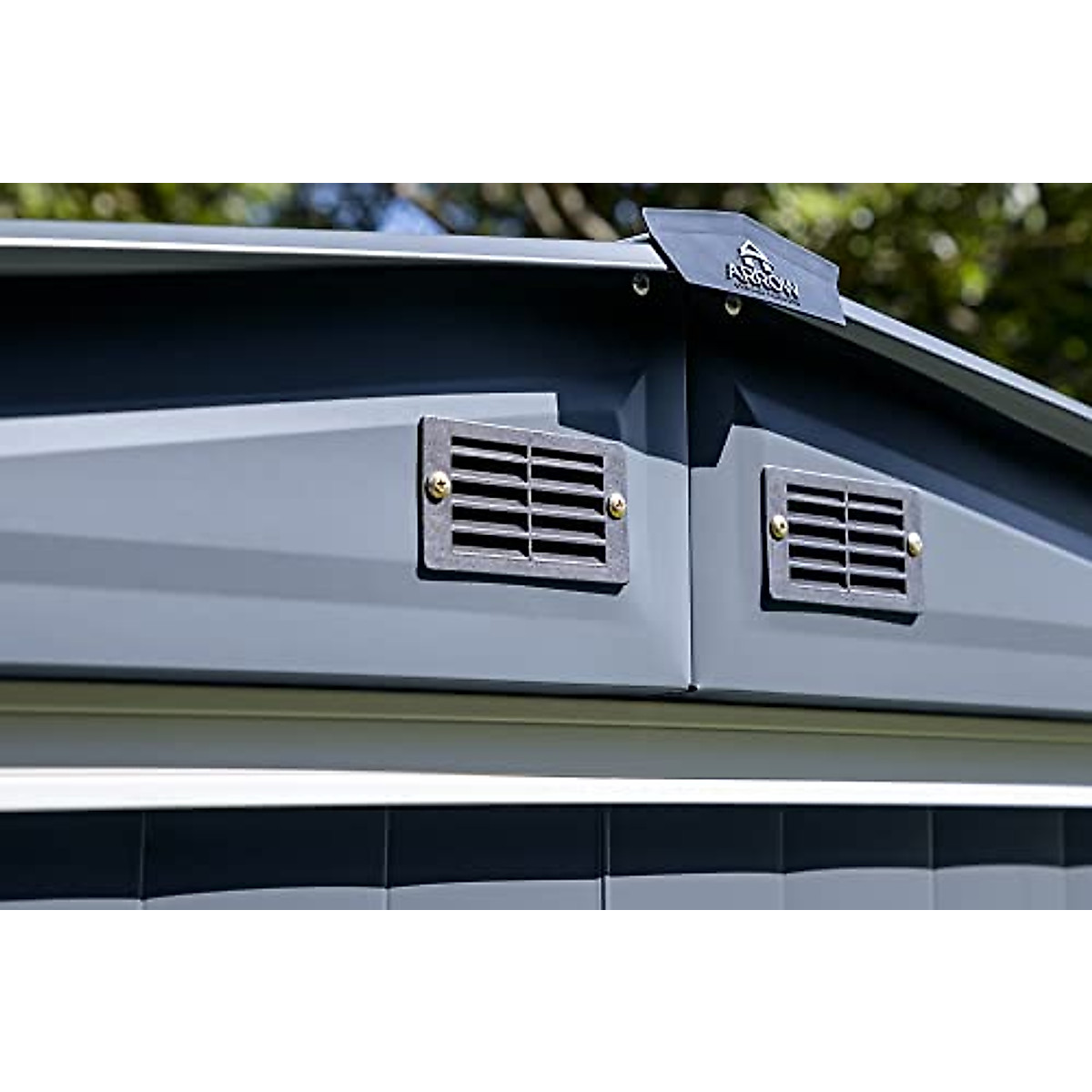 Arrow Sheds 10' x 5' Galvanized Steel 3-in-1 Pad-Lockable Outdoor Utility Storage Shed, Anthracite