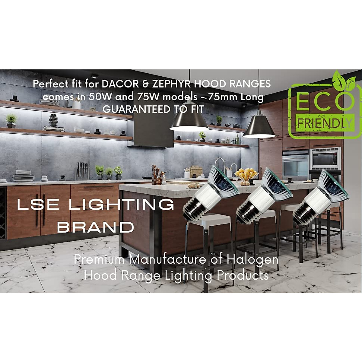 LSE Lighting Pack of 3, E27 50W Bulbs for Zephyr Milano Europa Hoods 75mm