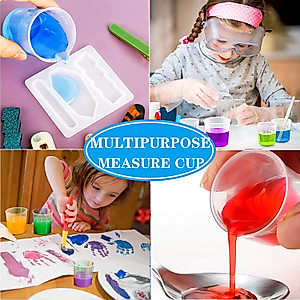 30ml Plastic Liquid Measuring Cups - Mini Clear Kitchen Medicine Cups Transparent Labs Graduated Beakers Baking Cooking Home Lab Measure Tool (10 Packs,1oz,Transparent)