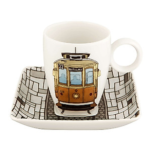 Vista Alegre Alma Do Porto Coffee Cup and Saucer, Set of 4 with Gift Box